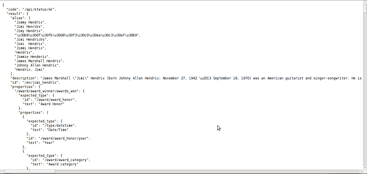 EL FORMATO JSON EN FREEBASE | LODLAM